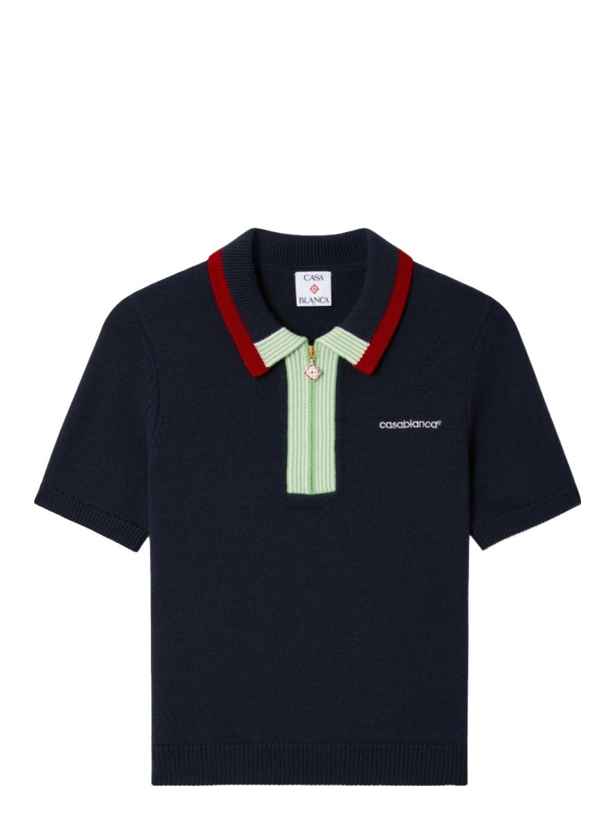 CASABLANCA Casablanca Wool Polo Shirt with Embroidered Logo